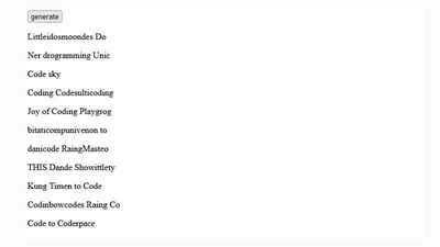 Markov Chain Name Generator / The Coding Train